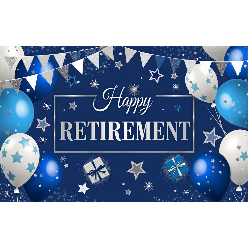 180X110cm Happy Retirement Party Decorations Large Fabric Retirement ...
