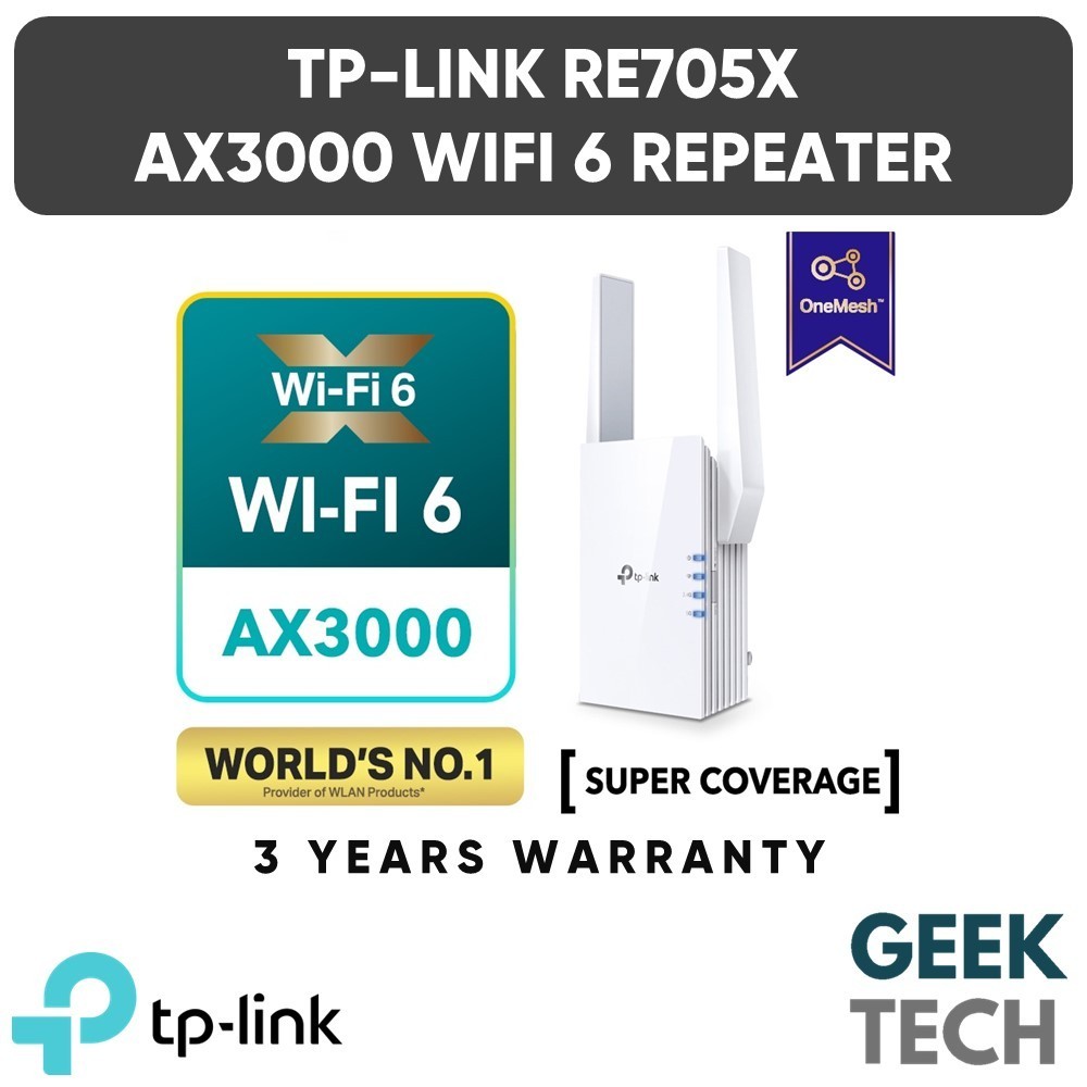TP-Link RE705X AX3000 EasyMesh Gigabit Repeater WiFi 6 Wireless Range ...