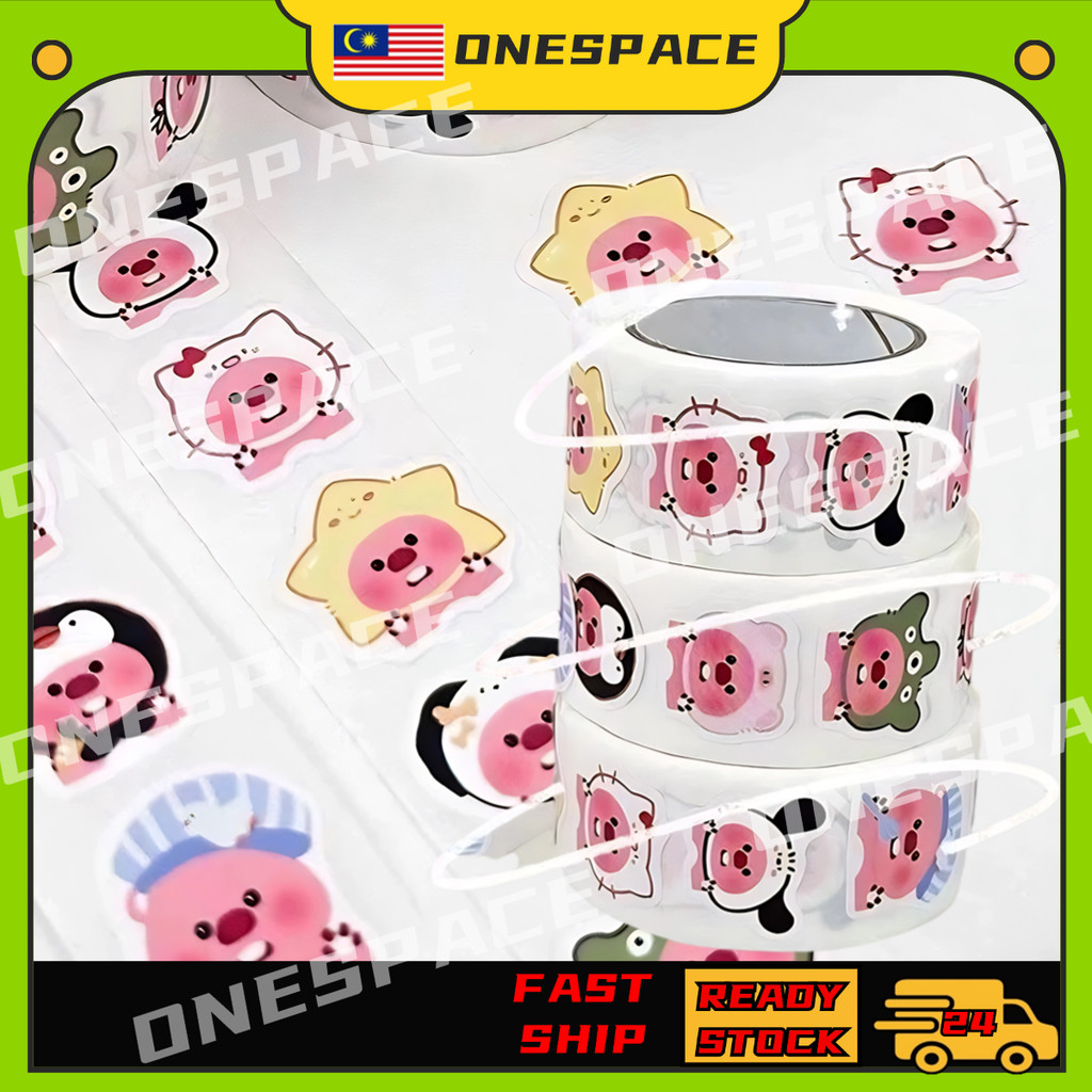500pcs/Roll Loopy Capybara Kuromi Chiikawa Sealing Sticker Tapes ...