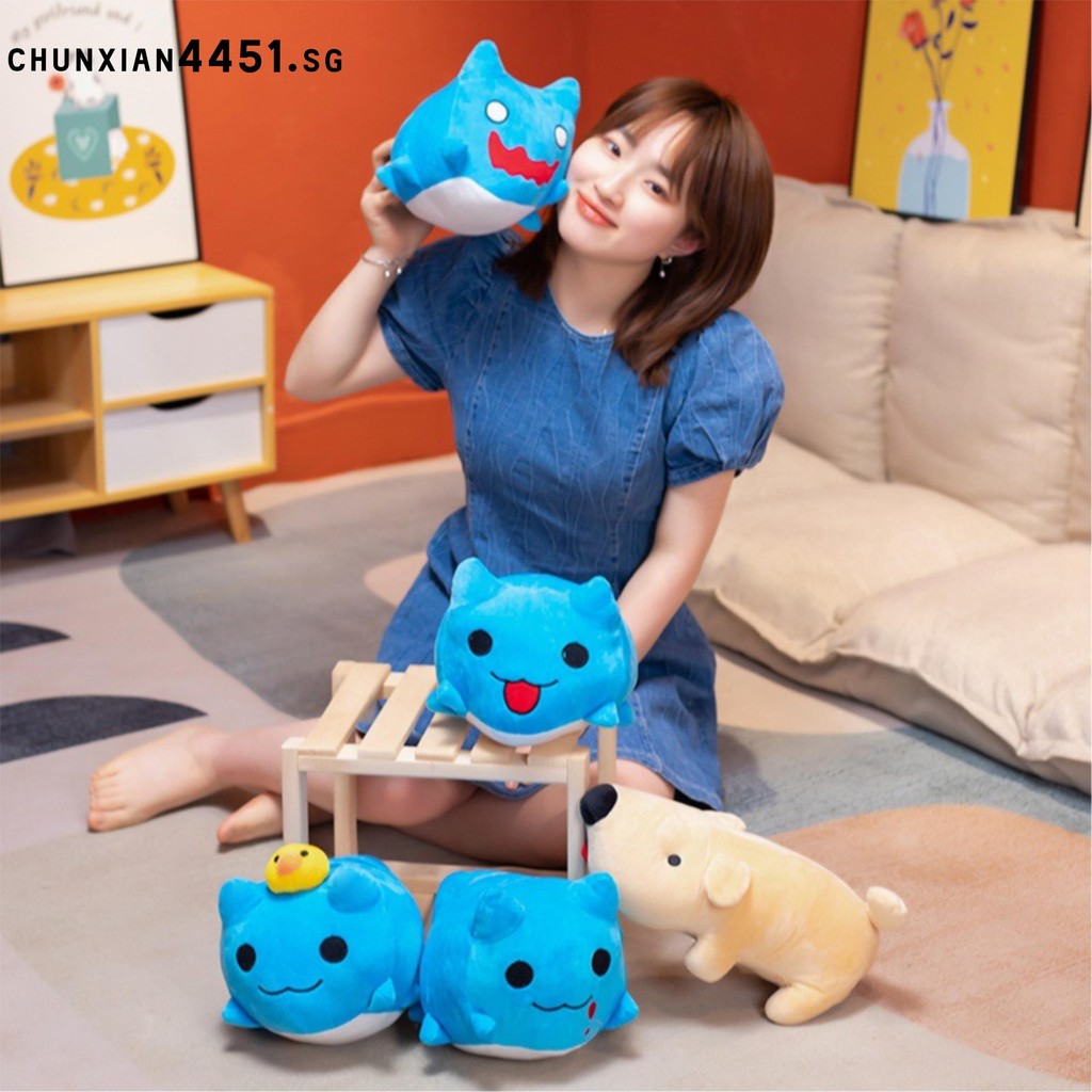 Aphmau Meow Meows Cute Blue Cartoon cat Plush Toy 25cm Bugcat Capoo ...