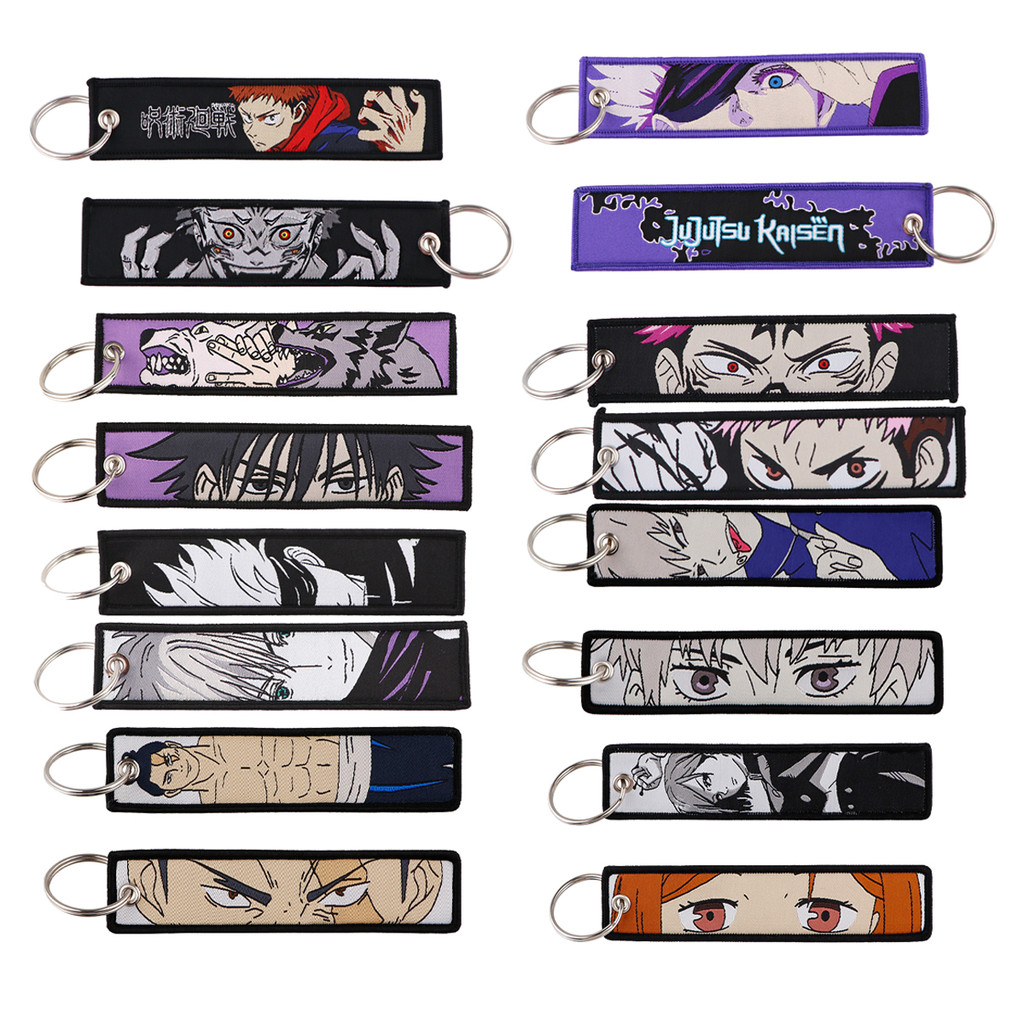 Anime Satoru Gojo Geto Suguru Embroidery Key Fobs Japanese Manga Key ...