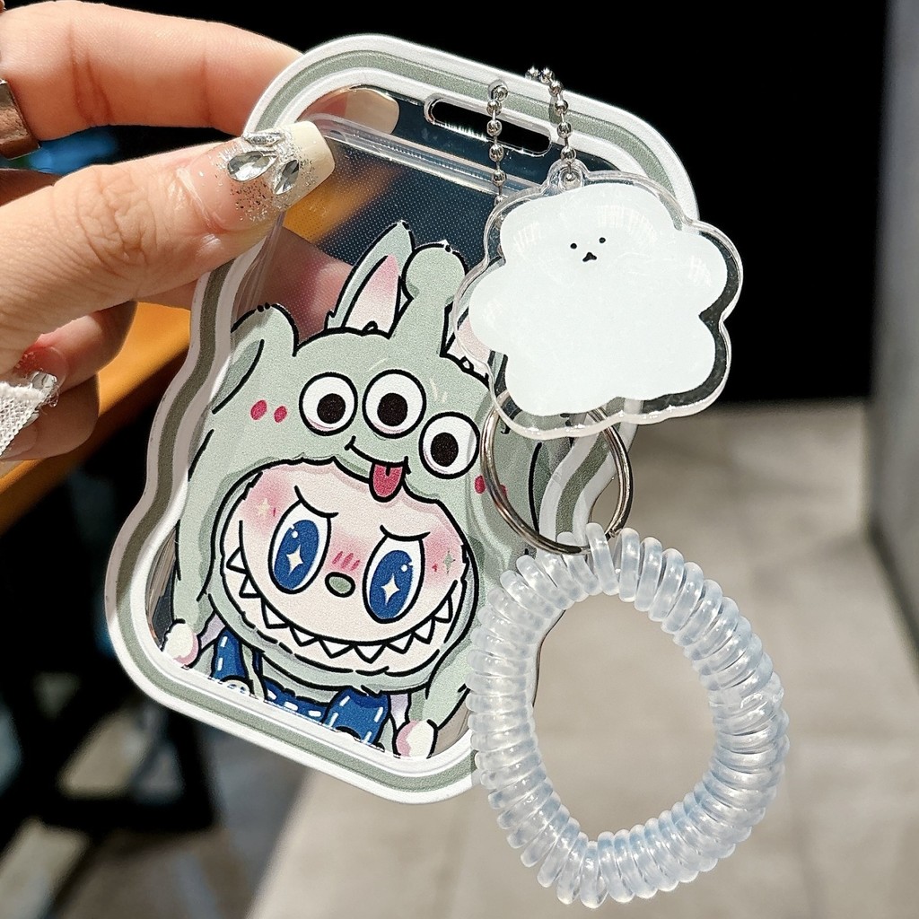 Pop Mart Labubu Name Tag Card Holder Cute Keychain Meal Card ID Badge ...