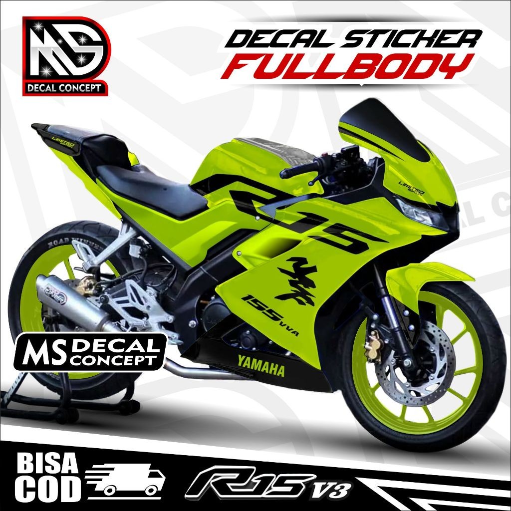 Decal R15 V3 Full Body Sticker R15 V3 Full Body Decal R15 V3 YZF Racing ...