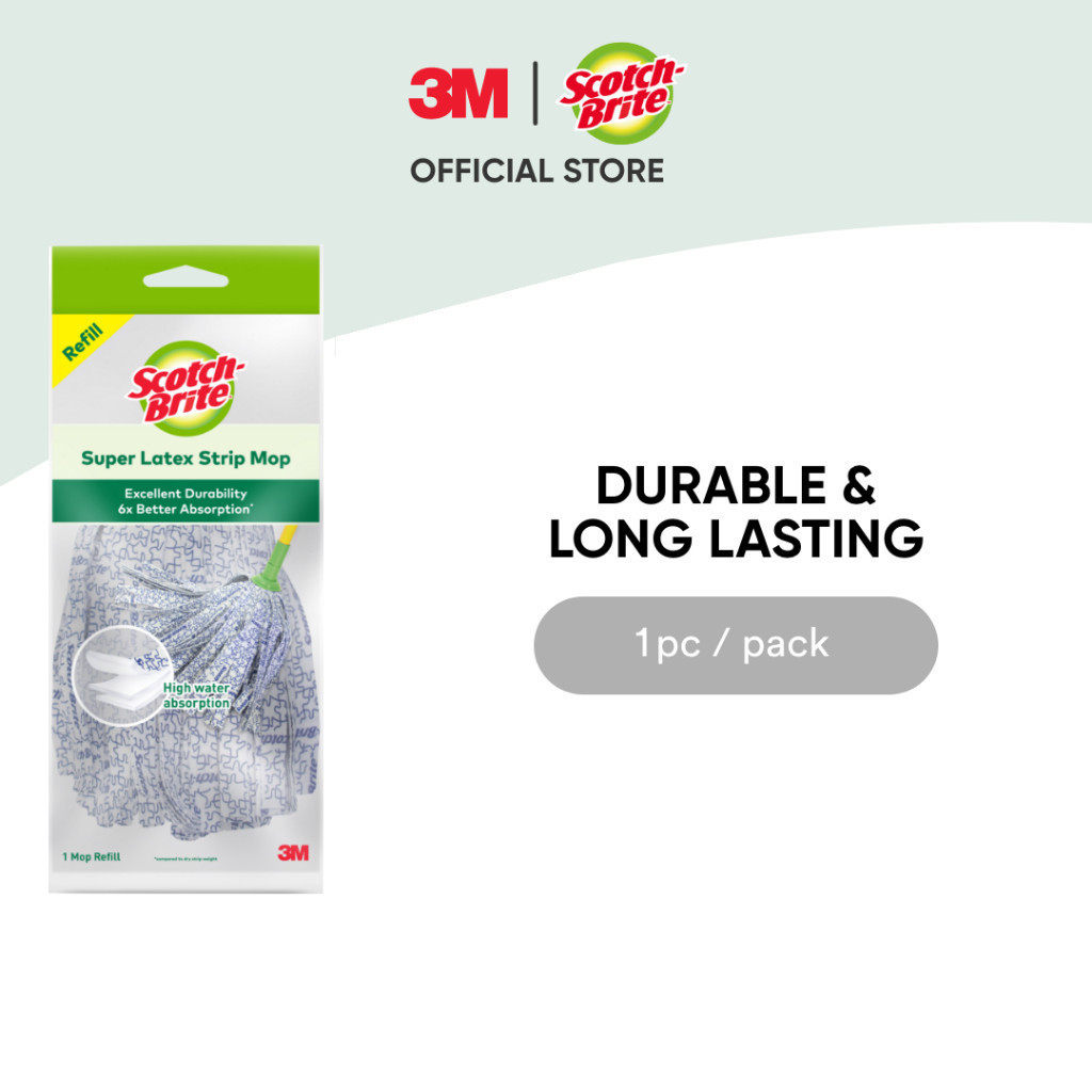 3M™ Scotch-Brite™ Latex Mop, Durable, 1 pc/pack, For cleaning home ...