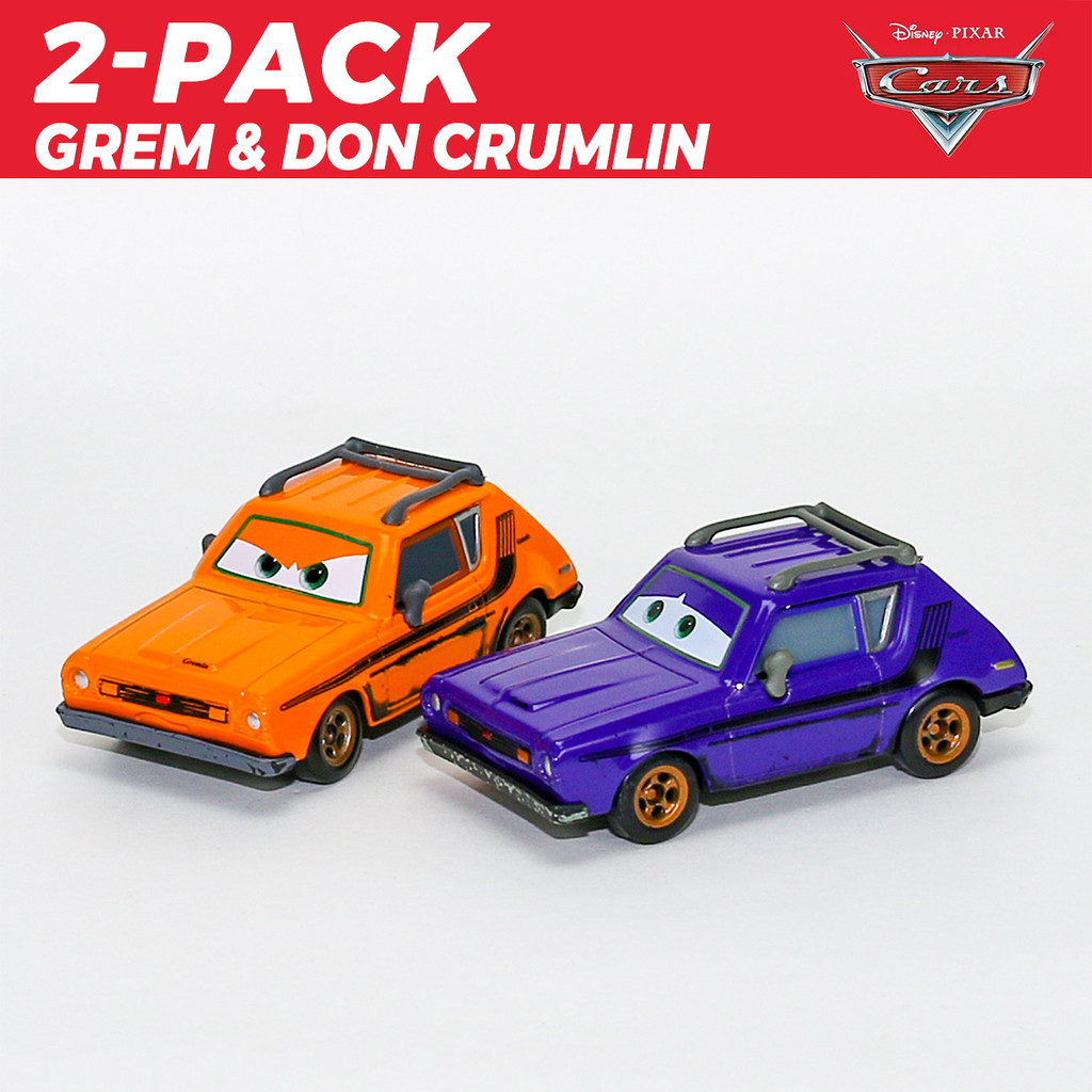 2-Pack Mattel Disney Pixar Cars Grem & Don Crumlin 1:55 Diecast Car ...