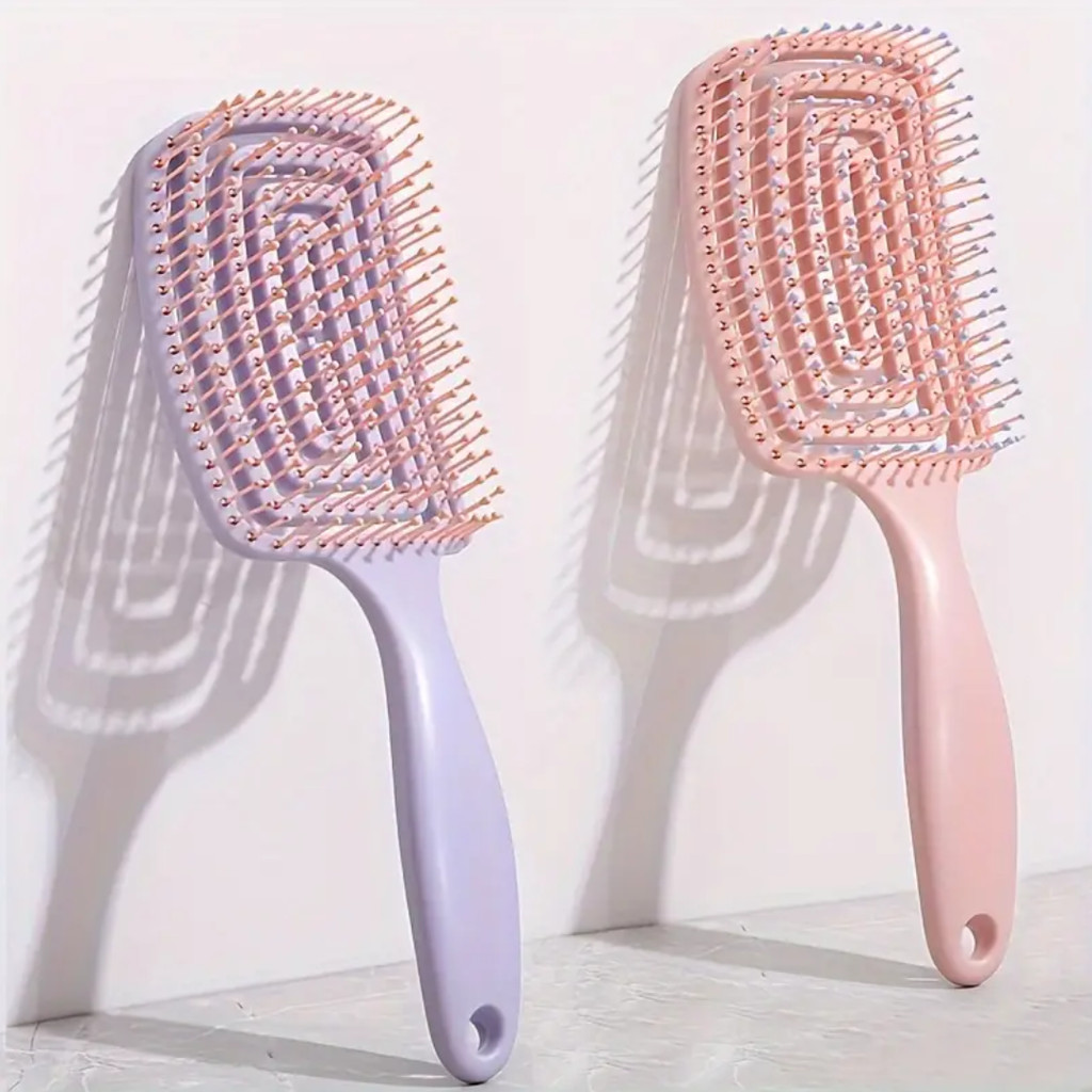 HS Premium Curved Comb Brush Fluffy Scalp Silky Smooth Hair Gentle ...