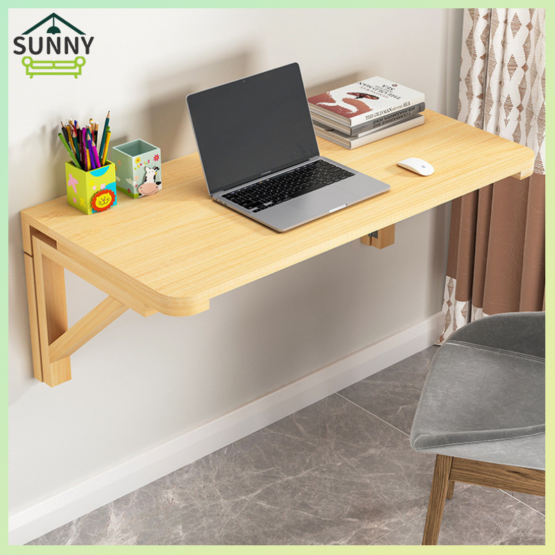 Solid Wood Folding Table Wall-Mounted Table Dining Table Wall Computer ...