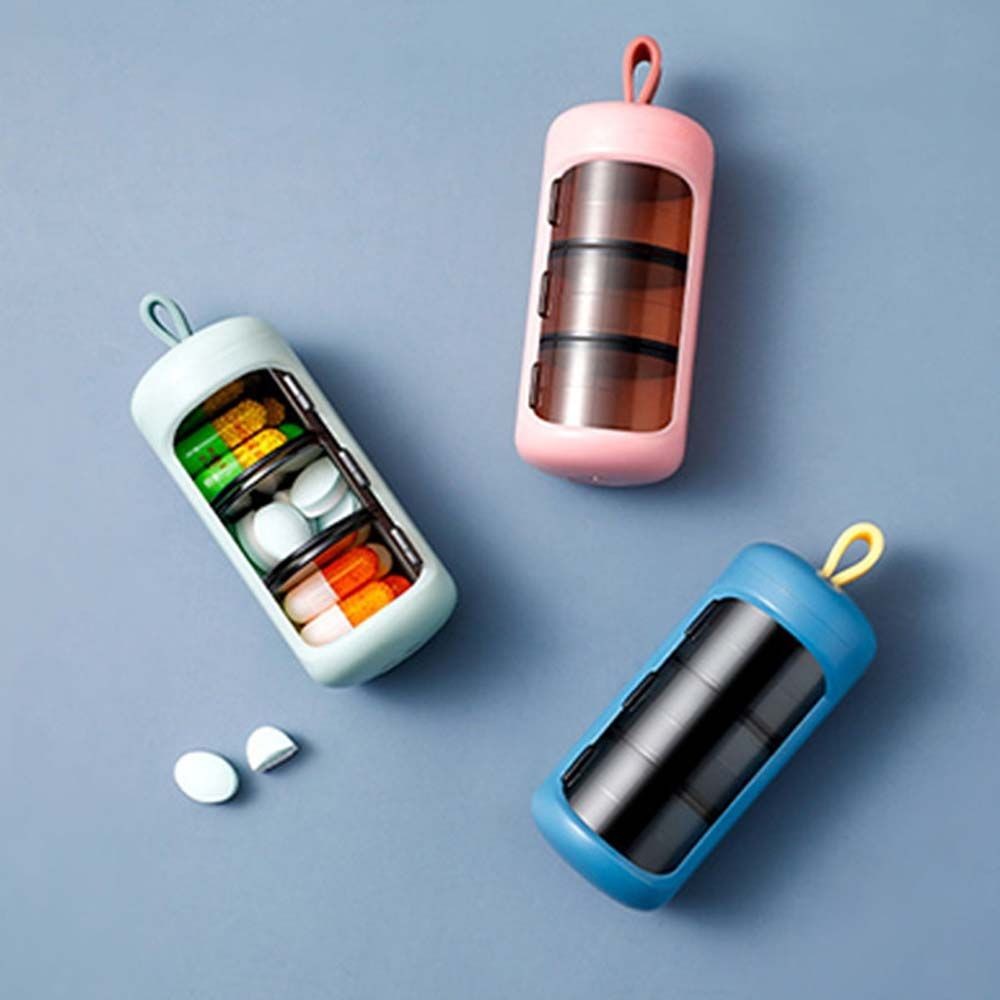 TWINKLE1 Pill Box Storage Sliding Compartment Capsules Medicine Organizer Travel Pillbox Case ...