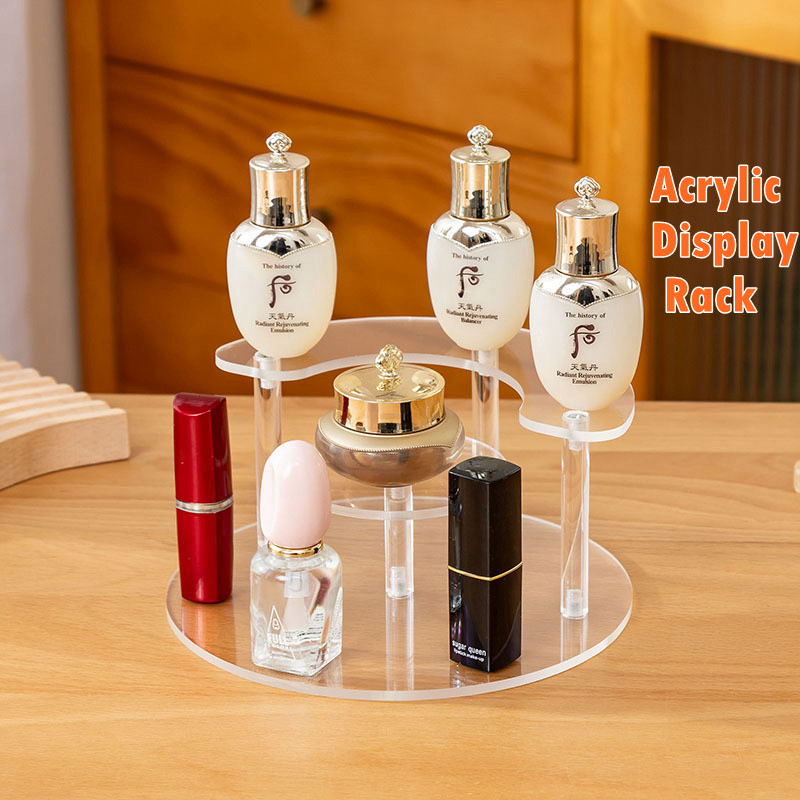 Figurine Acrylic Display Stand 3 Tier Perfume Display Rack Cosmetic ...