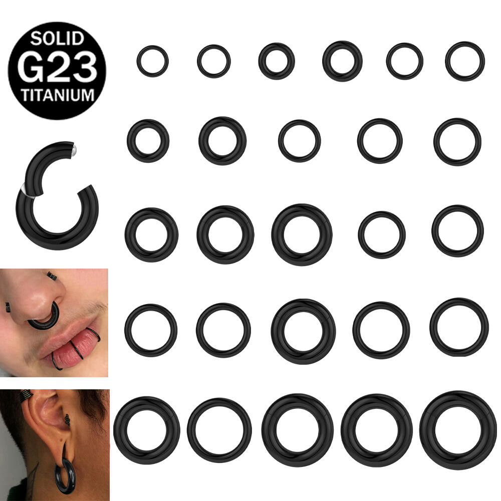 1PC G23 Titanium Hoop Earrings 2mm-6mm Cartilage Earrings Black Septum ...