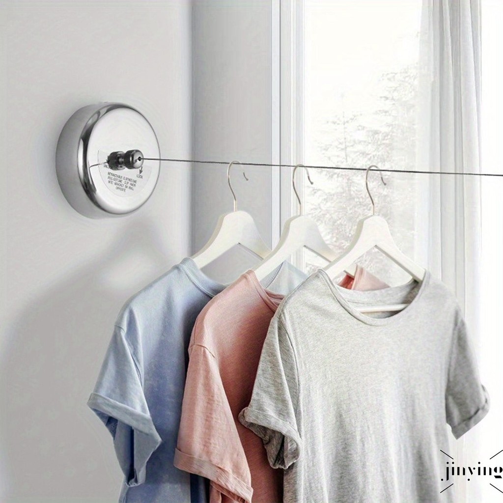 Invisible Drying Clothesline with Heavy Duty Adjustable Rope Clothes ...
