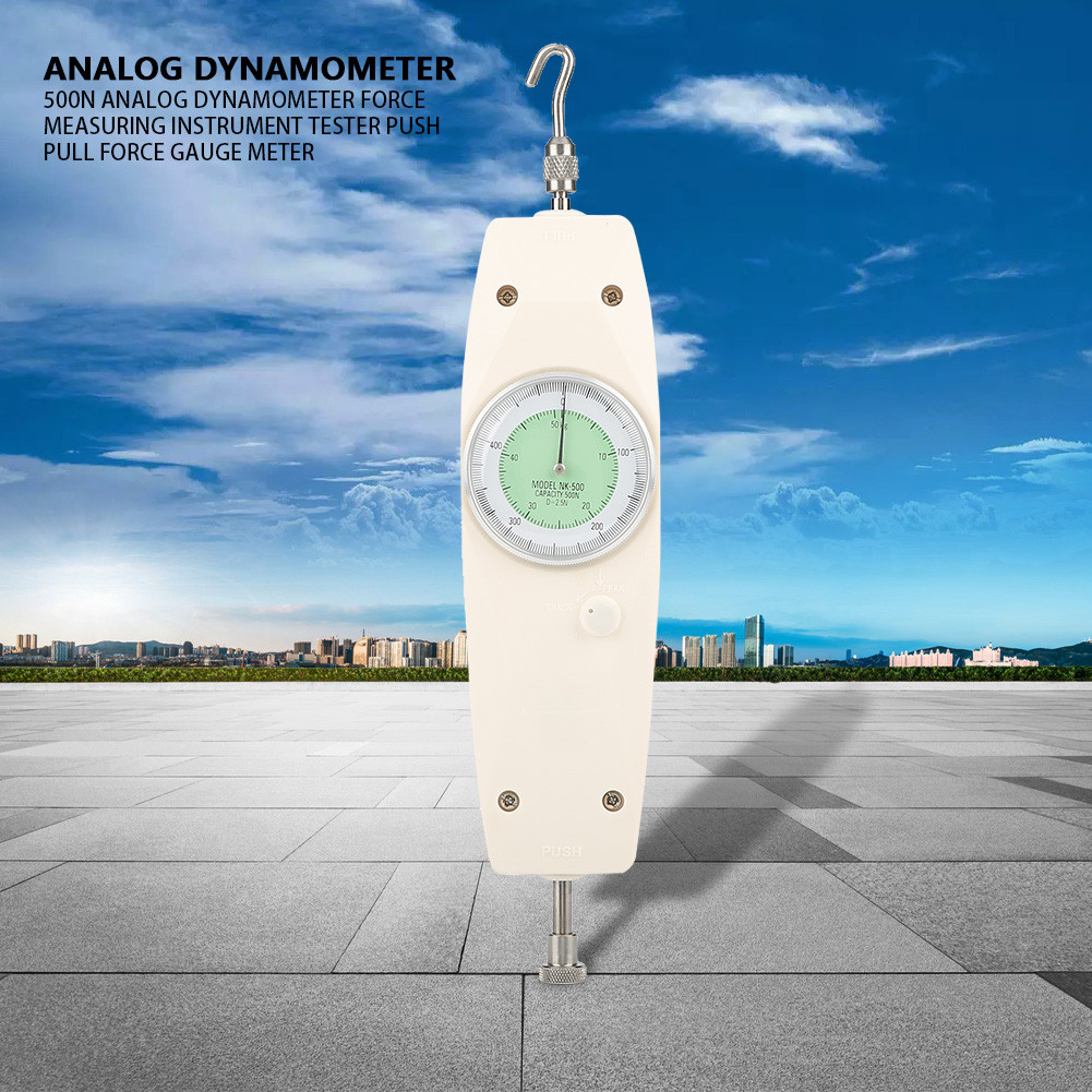 500N Analog Dynamometer Force Measuring Instrument Tester Push Pull ...