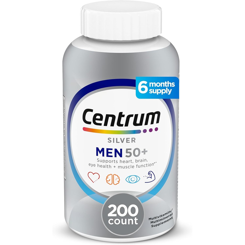 Centrum Silver Men's 50+ Multivitamin with Vitamin D3, B-Vitamins, Zinc ...
