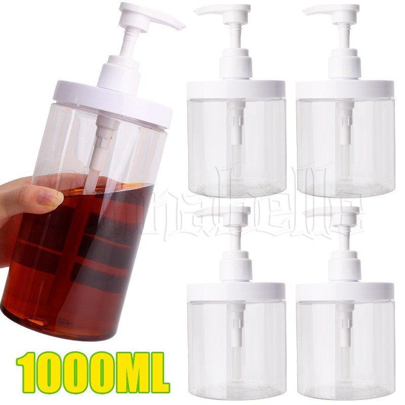 500/1000ml PET Pump Bottle - Portable Travel Press Dispenser Bottles ...