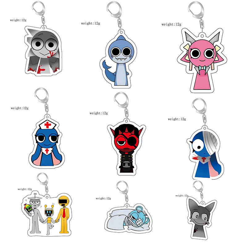 Sprunki Acrylic Keychain Pendant Popular Game Characters Anime ...