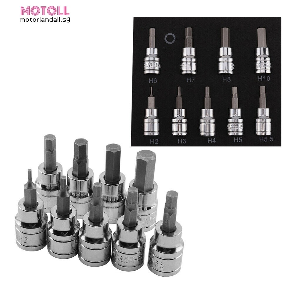 [MOTOLL] 9pcs/set Allen Key Sockets Hex Bit Socket Set 3/8" Drive ...