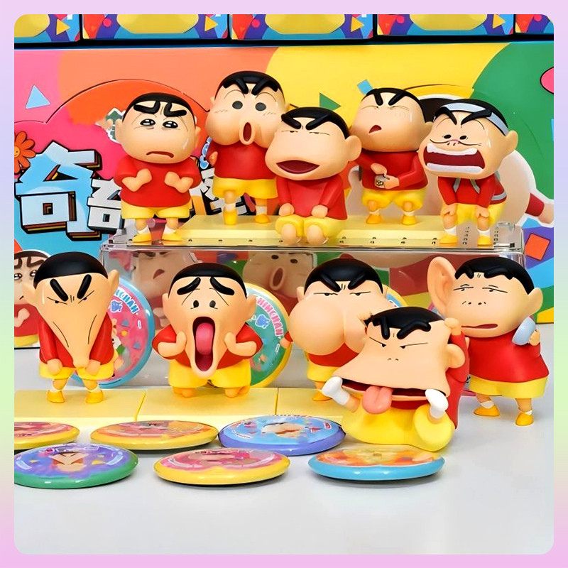 Funny shin chan blind box toy figure crayon shin chan blind box set pvc ...