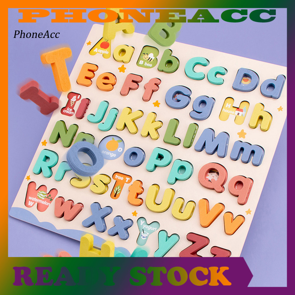 Abc Puzzle Board Letter Learning Game Wooden Alphabet Puzzle Board for ...
