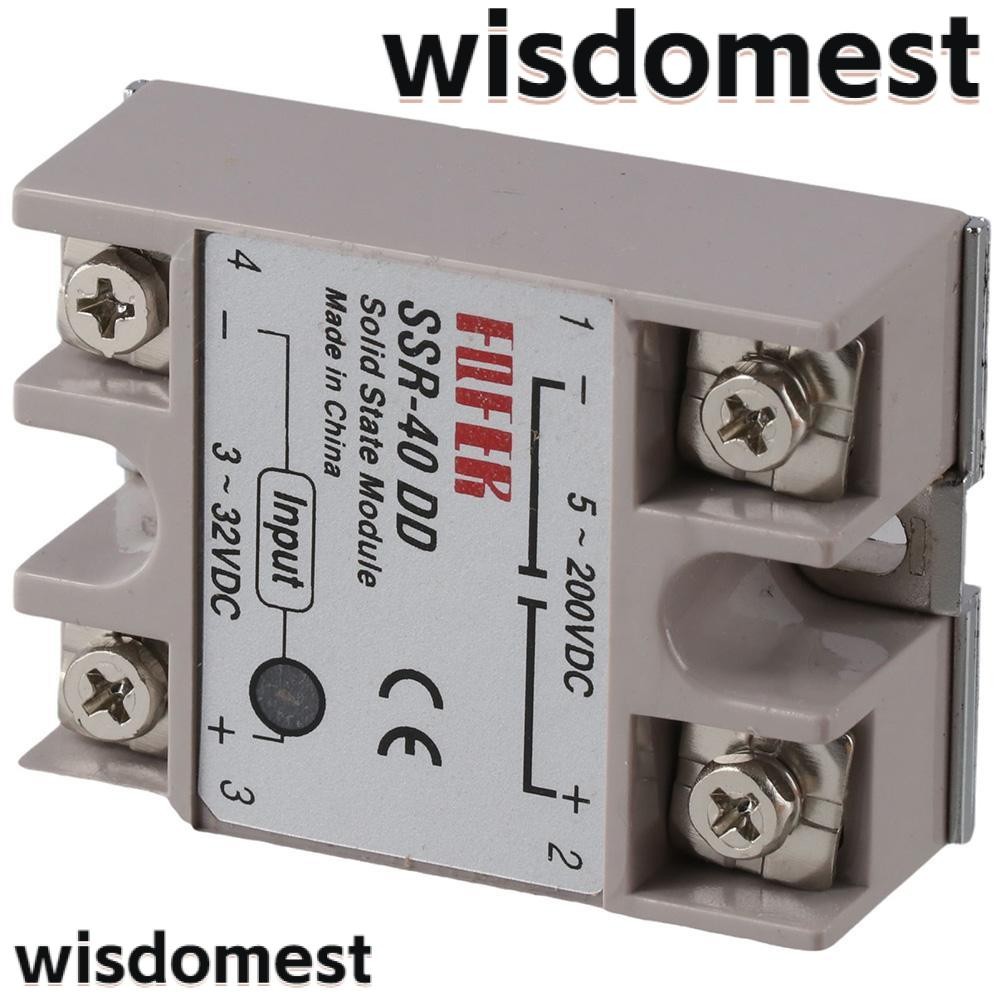 WISDOMEST Single-Phase, Output 5-60V DC Input 3-32V DC Solid State Relay, Relay SSR-40DD 40A DC ...