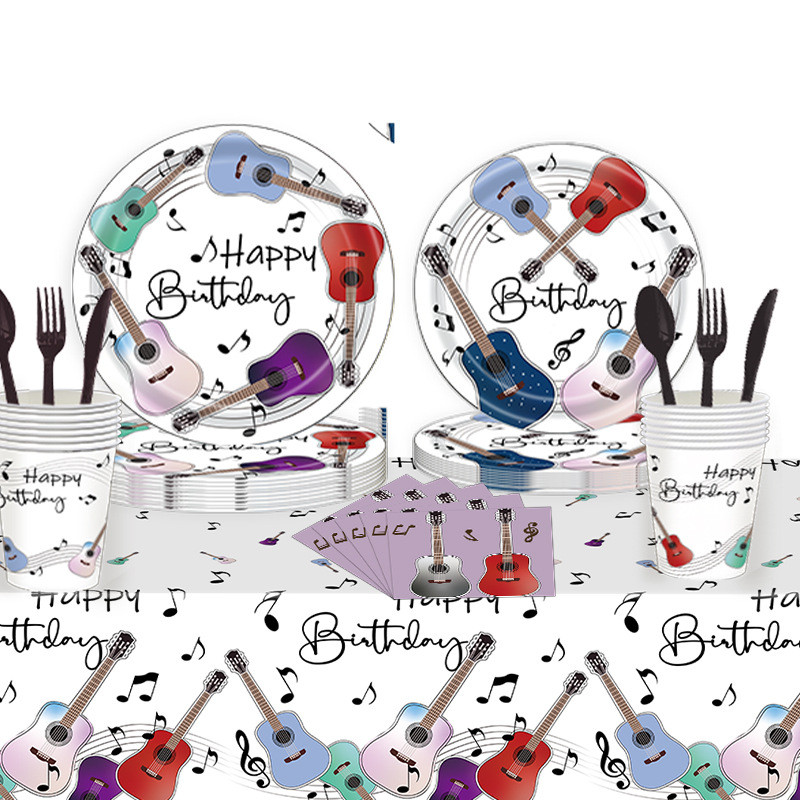 Music Themed Party Tableware Taylor Swift Singer Guitar Happy Birthday ...