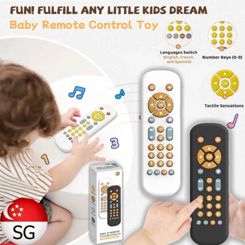 SG ⚡Ready stock⚡Baby TV Remote Control Toy with Light and Sound Toy ...