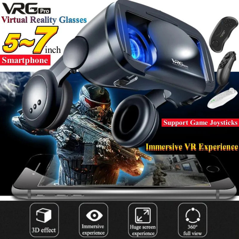 Virtual Reality Glasses IMAX Huge Screen Hi-Fi Stereo 3D Glasses Google ...