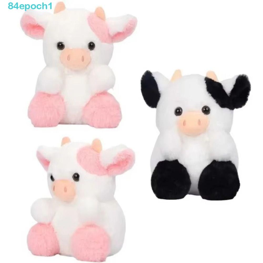 [READY STOCK] Stuffed Cow Doll, Cartoon Pink Black Cow Plush Toy ...