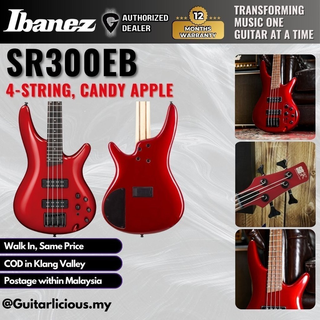 Ibanez SR300EB 4 String Electric Bass Guitar with Active HH Pick up ...