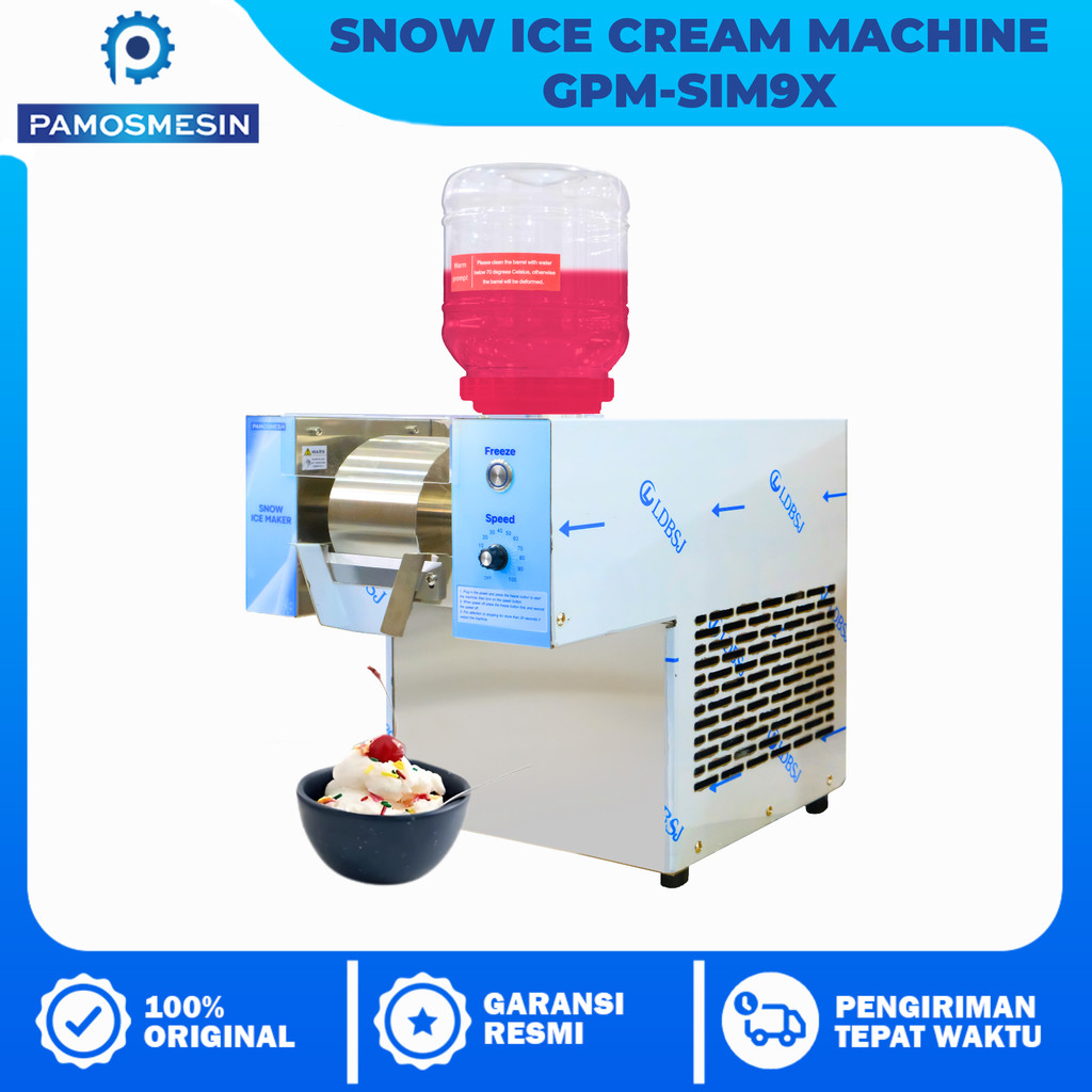 MESIN Pamosroom Snow Ice Machine Bingsu Korean Ice Cream Machine Shaved ...