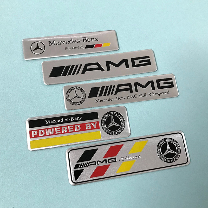 Long Thin Aluminium Label Sticker Car Emblem for Mercedes Benz AMG ...