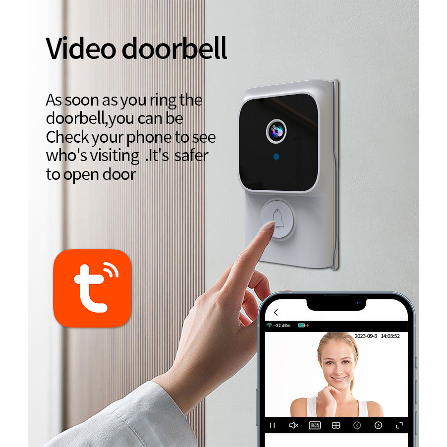 Graffiti wifi Smart Visible Doorbell Mobile Phone Remote Voice Intercom ...