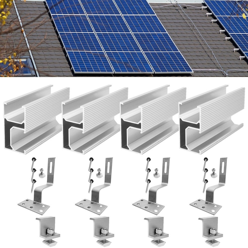 Pv Solar Module Bracket Mounting Rail Mounting Rail Brick Roof Rack Set ...