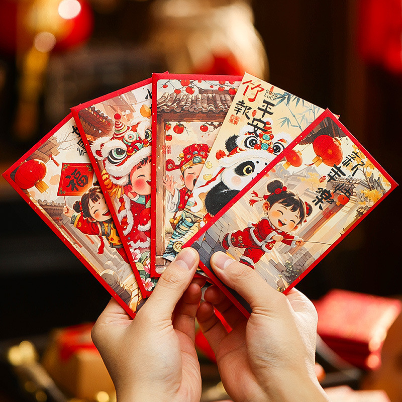 6pc 2025 Snake Year Red Packet Cute Snake-shaped Red Envelope Chinese ...