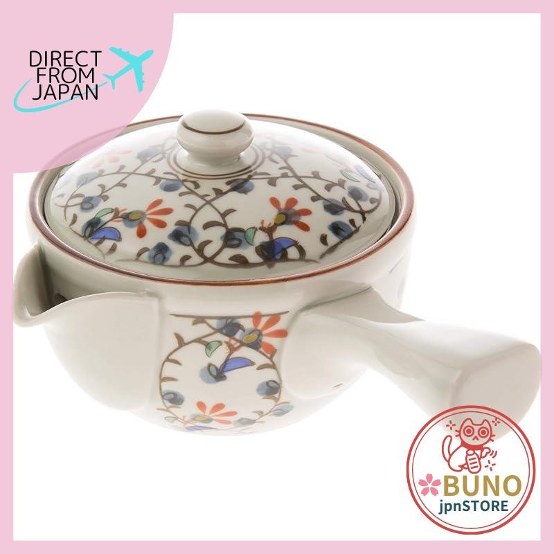 Traditional Japanese Green Tea Pot,Nishiki Kusa flower pattern Sparrow ...