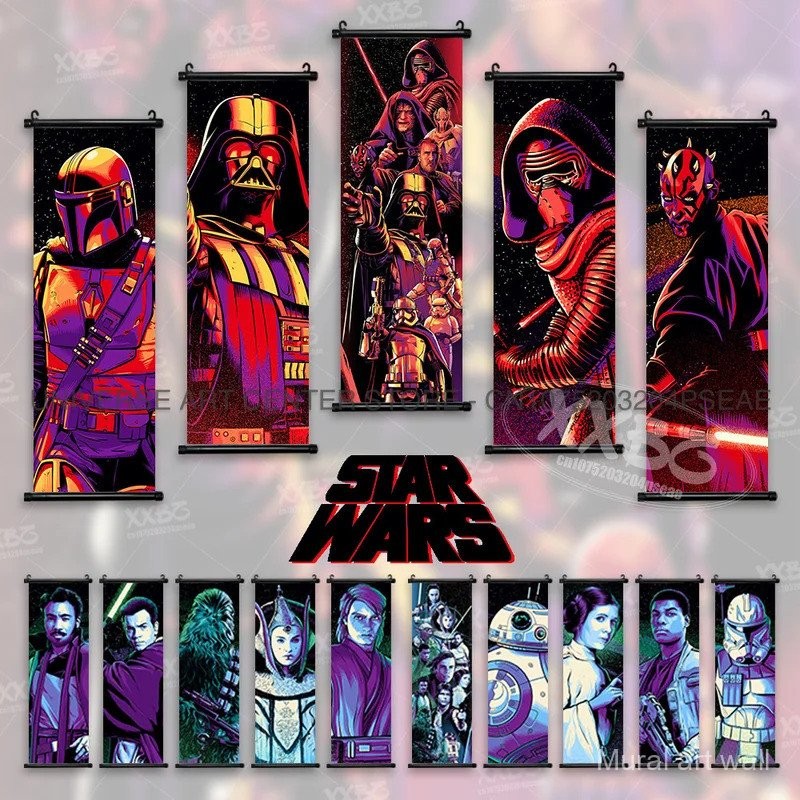 Star Wars The Phantom Menace Posters Qui-Gon Jinn Hanging Paintings ...