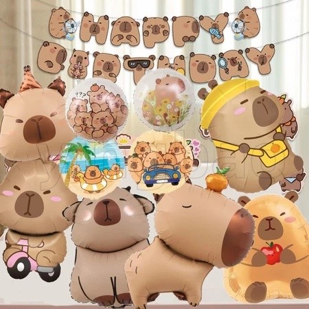 Cartoon Capybara Balloon Kapibara Aluminum Film Theme Party Balloon For ...