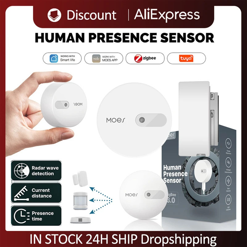 Zigbee Human Presence Motion Sensor 24g Microwave Radar Detection