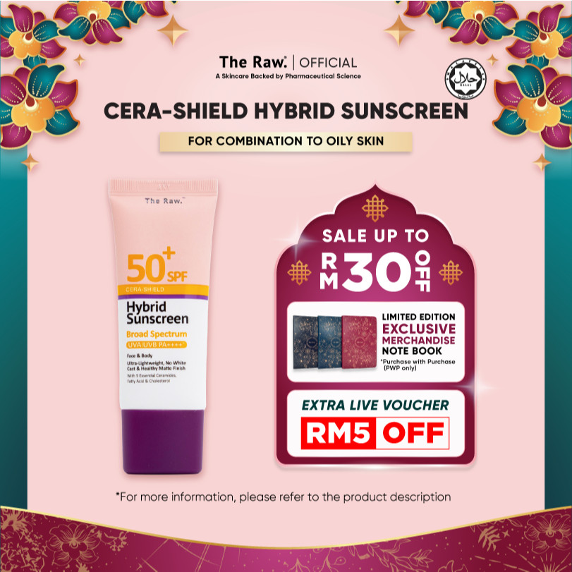 The Raw. Cera-Shield Hybrid Sunscreen SPF 50+ PA++++* Broad Spectrum UVA / UVB (For Face & Body ...