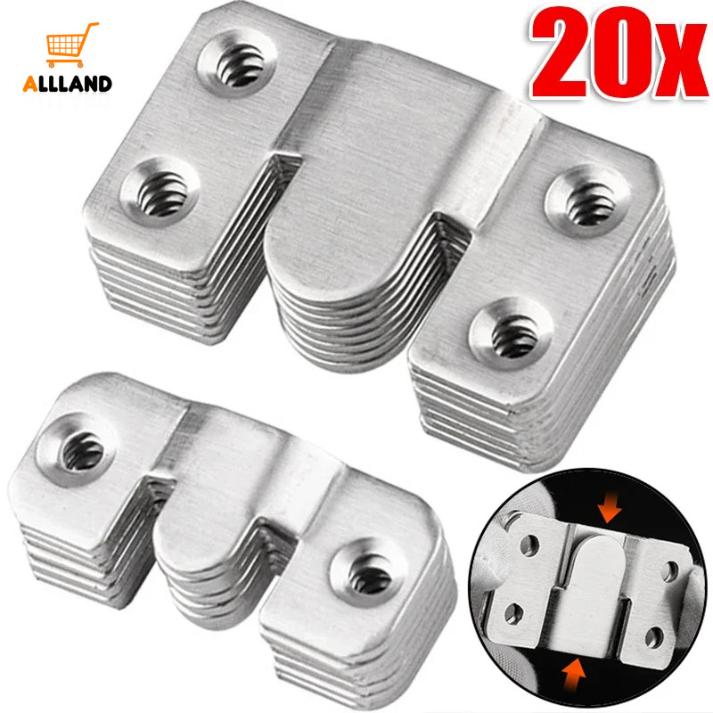 10 Pairs Stainless Steel Interlock Hanging Buckle - Picture Frame Hook ...