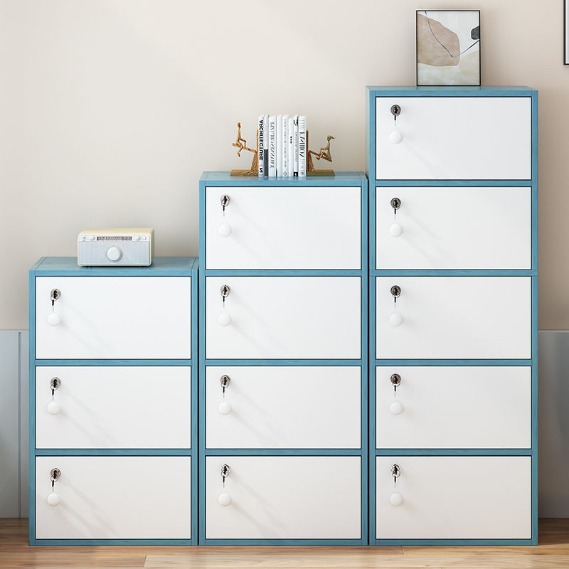 [48H Shipping] Bookcase with Lock Balcony Storage Storage Cabinet ...