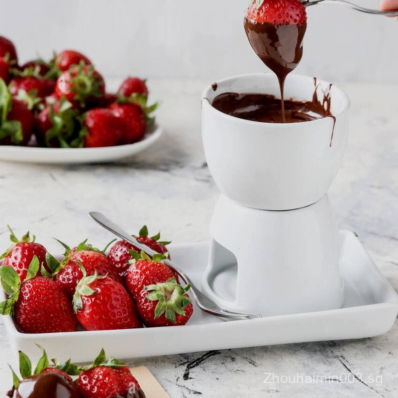 Western-Style Ceramic Chocolate Hot Pot Suit Mini Household Melting ...