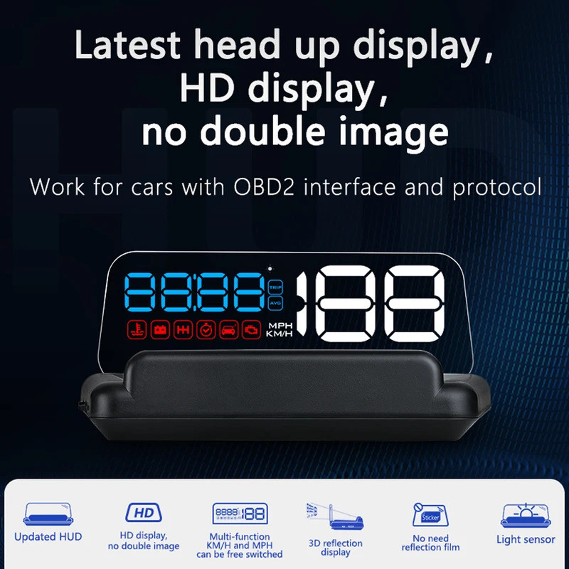Newest C500 OBD2 Car HUD Digital Display Water Temp Speed Turbo RPM ...