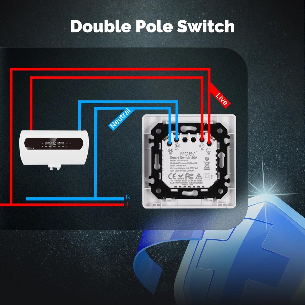 MOES Tuya 20A ZigBee Smart Heater AC Switch High Load Electricity ...