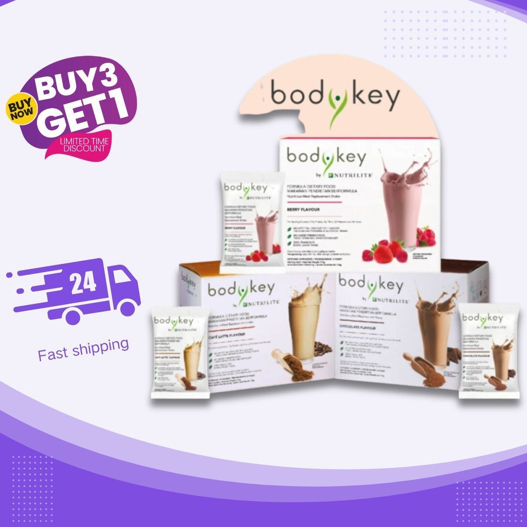 Bodykey by Nutrilite Meal Replacement Shake Chocolate, Milk Tea, Cafe ...