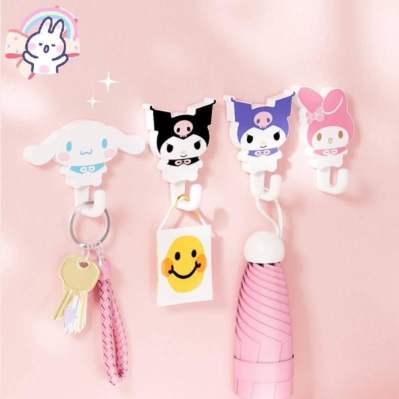 Hello Kitty Melody Cartoon Plastic Hooks Wall Self Adhesive Traceless ...