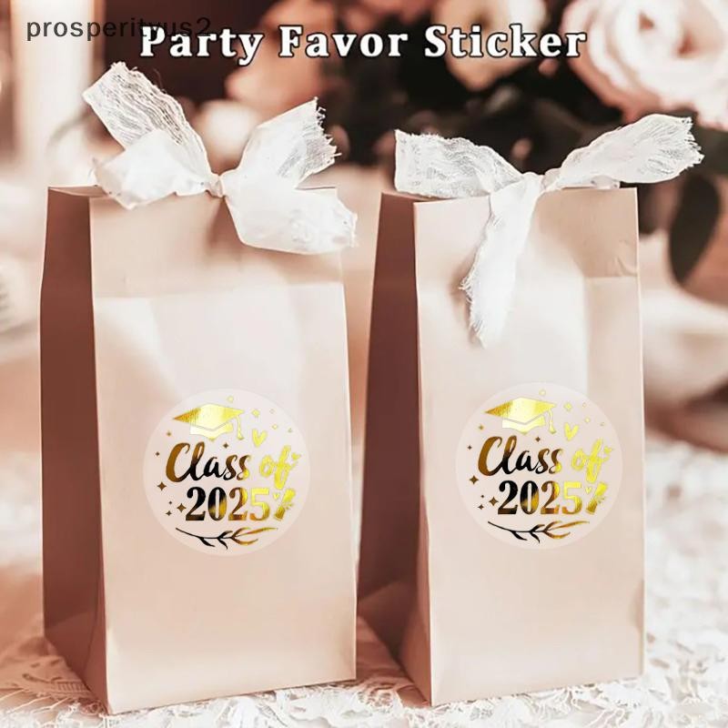 [psp] 500pcs Graduation Stickers Class Of 2025 Transparent Gold Foil ...