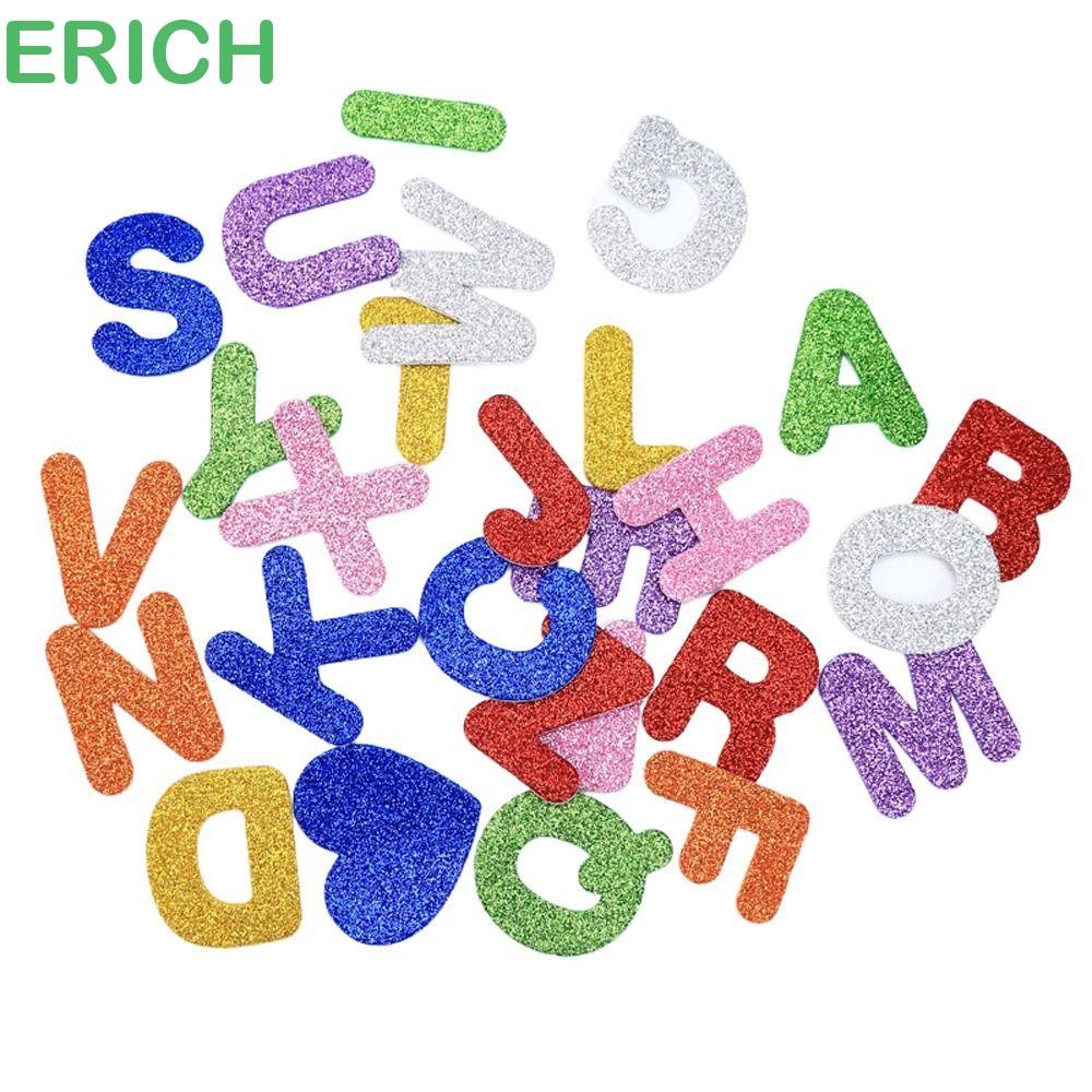 ERICH1 Foam Letter Sticker, A-Z Letters Self-adhesive Glitter Alphabet ...