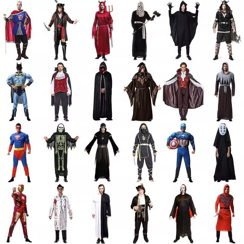 SG shipment Halloween Costume Men's Adult Clothes cos Wizard Blood ...