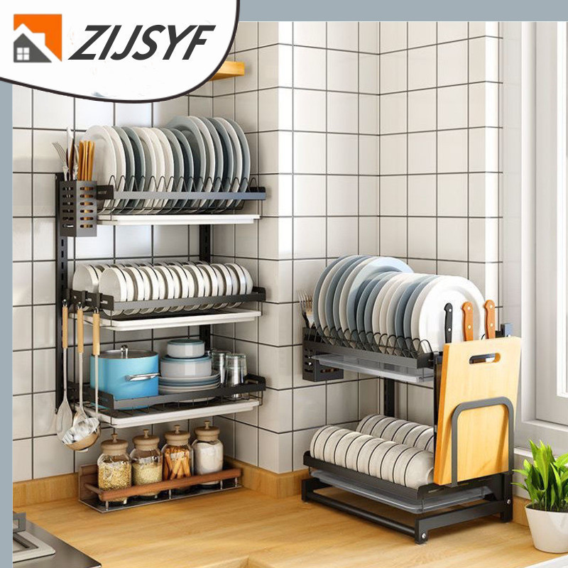 Zijsyf Kitchen Racks Wall-mounted Non-perforated Kitchen Wall Hanging ...