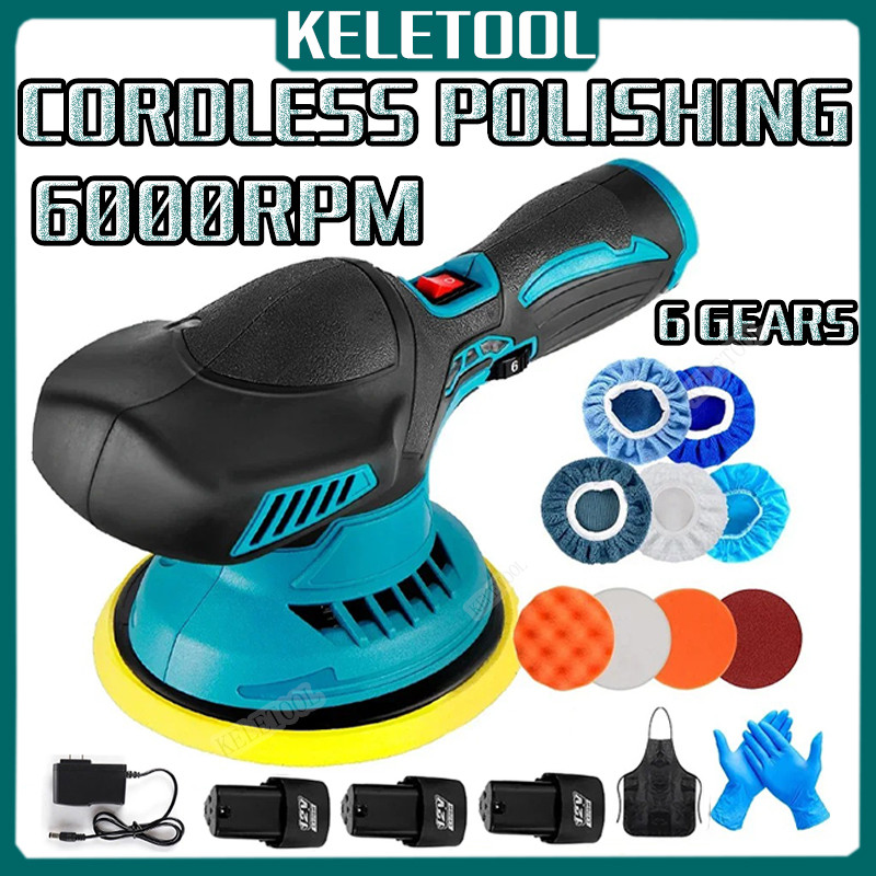 Cordless Car Buffer Polisher Kit Wax Machine for Car Detailing 3Pcs 18v ...